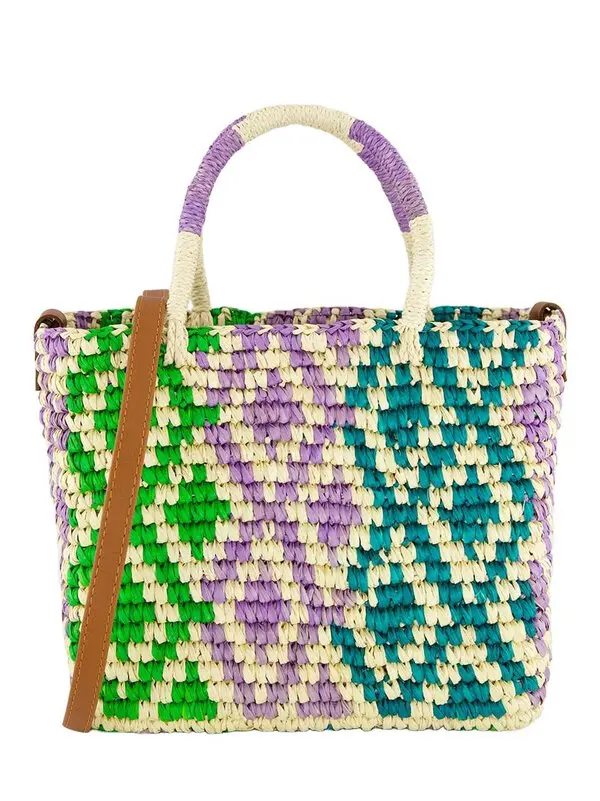 SENSI STUDIO Canasta Patterned Medium Handbag - Multicolour