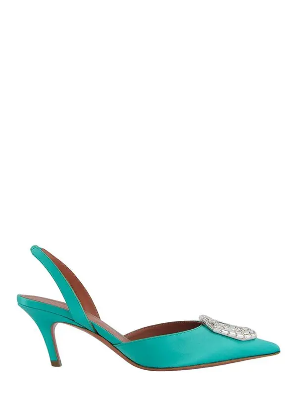 Amina Muaddi Camelia Slingback 60mm Pumps - Green