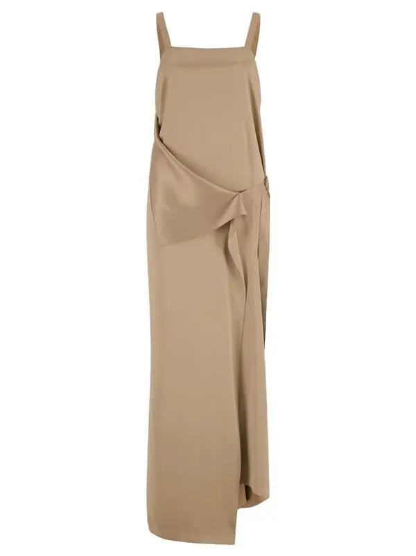 Fendi Flowing Silk Maxi Dress - Brown