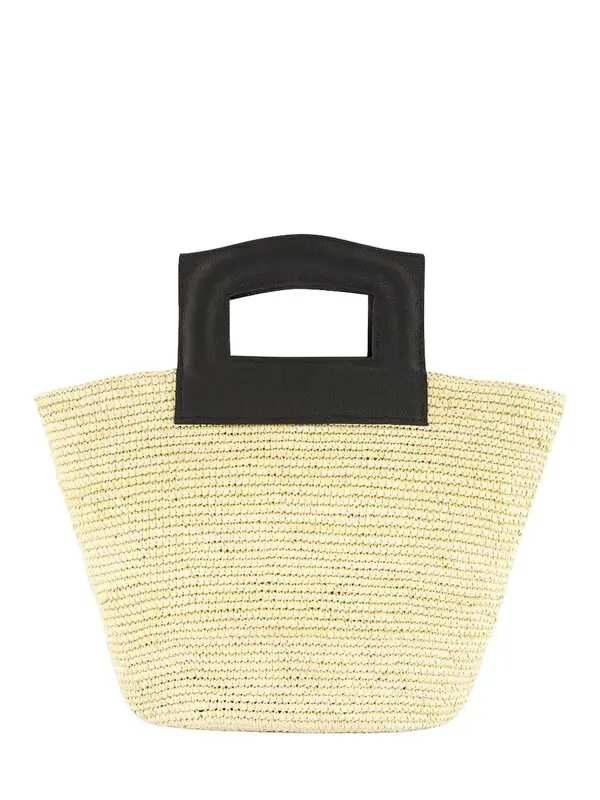 SENSI STUDIO Medium Oval Basket Bag - Beige