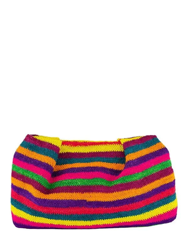 SENSI STUDIO Striped Sisal Mini Pouch - Multicolour