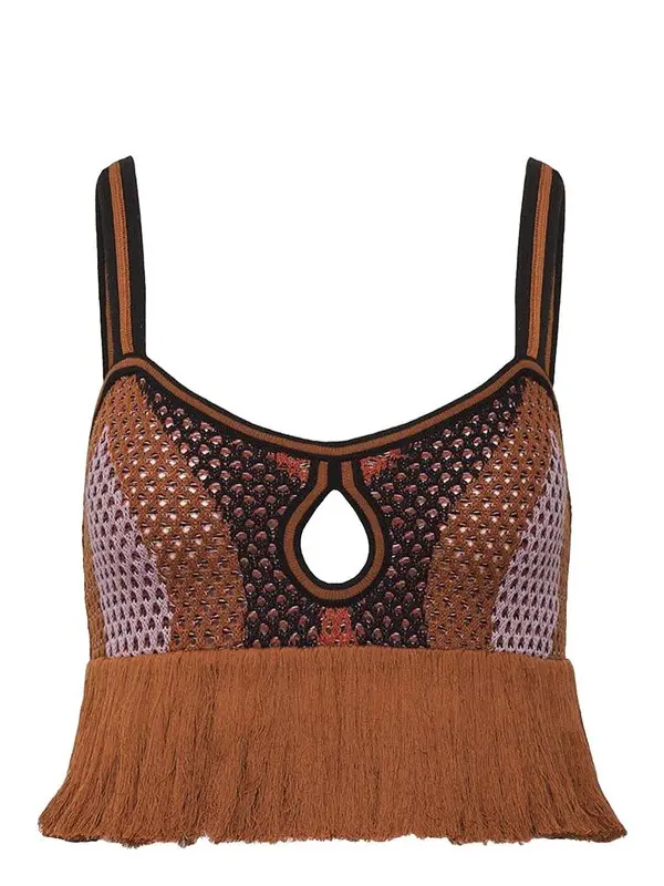 Johanna Ortiz Chants Crop Top - Brown