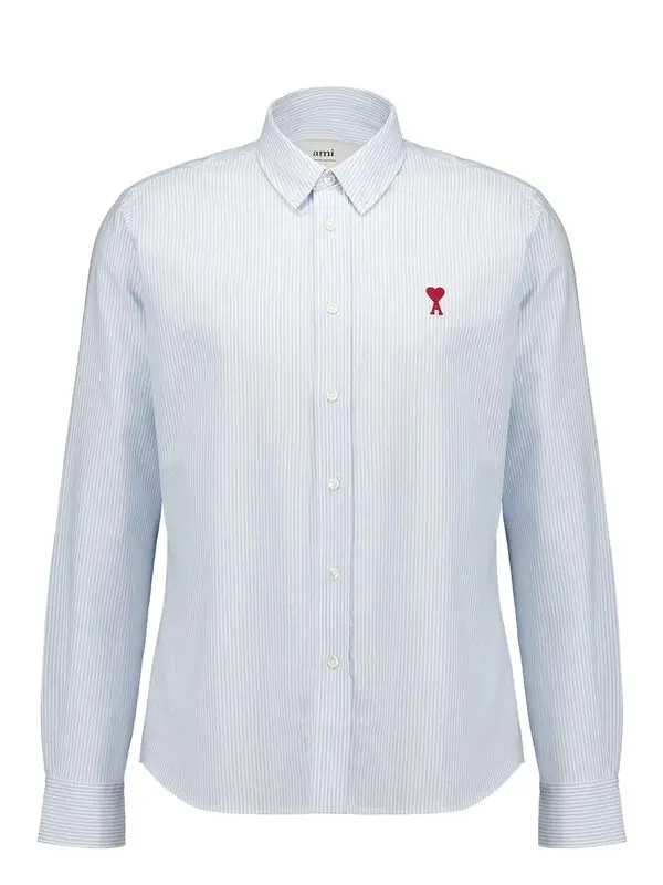 Ami Button-down De Coeur Shirt - Blue