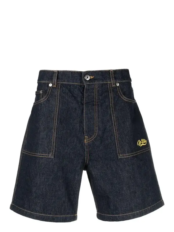 Off-White Utility Denim Shorts - Blue