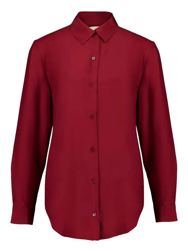 PAULA Ametista Cabernet Silk Shirt - Red