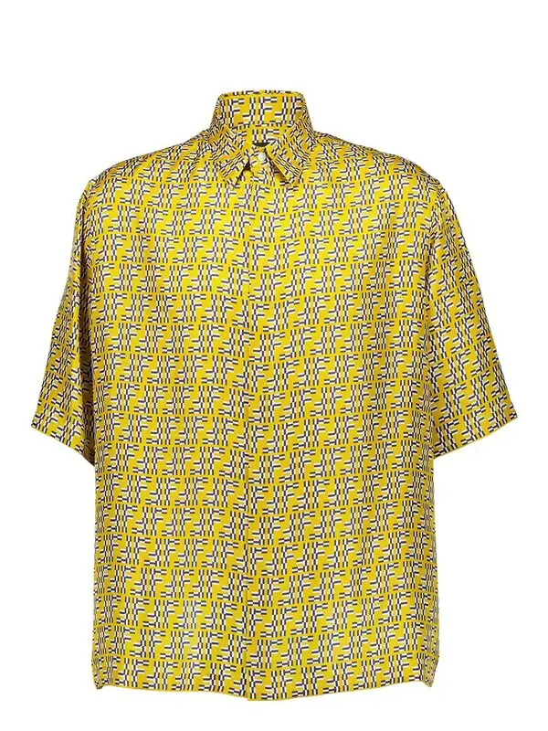 Fendi Ff Labyrinth Silk Shirt - Yellow