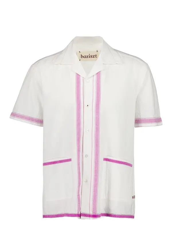 BAZISZT White And Strike Shirt - Pink