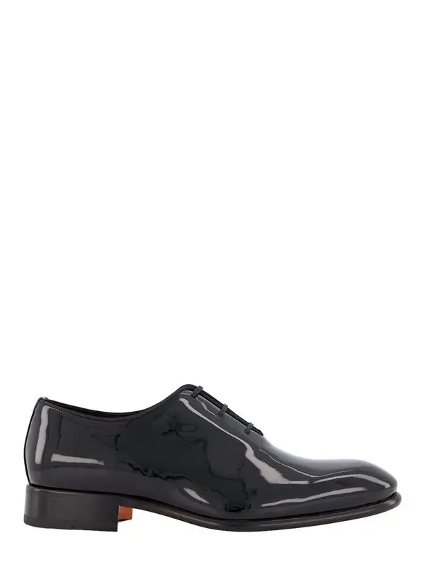 Santoni Leather Oxford Shoes - Black