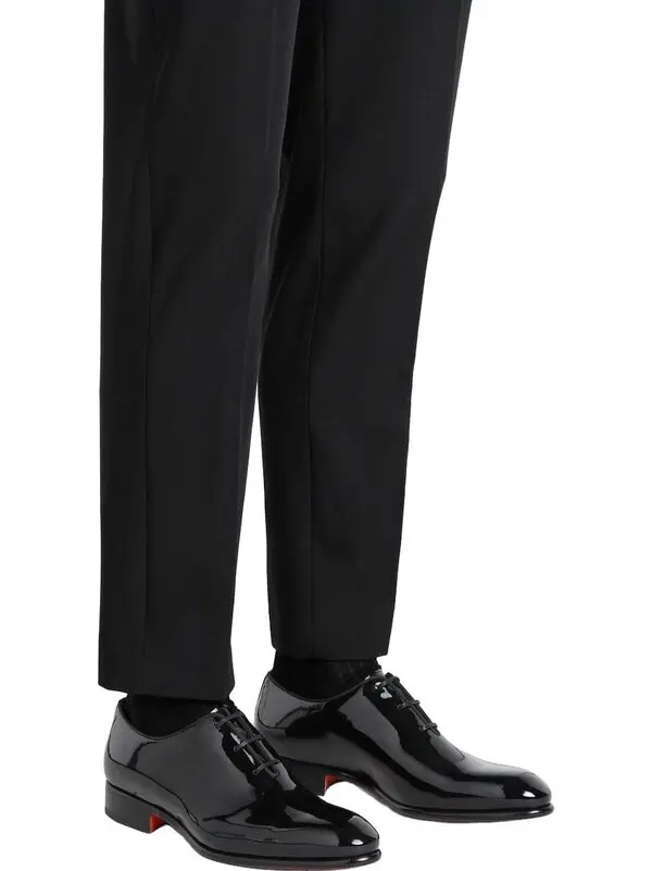 Santoni Leather Oxford Shoes - Black