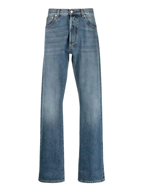 Alexander McQueen Turn-up Straight Jeans - Blue