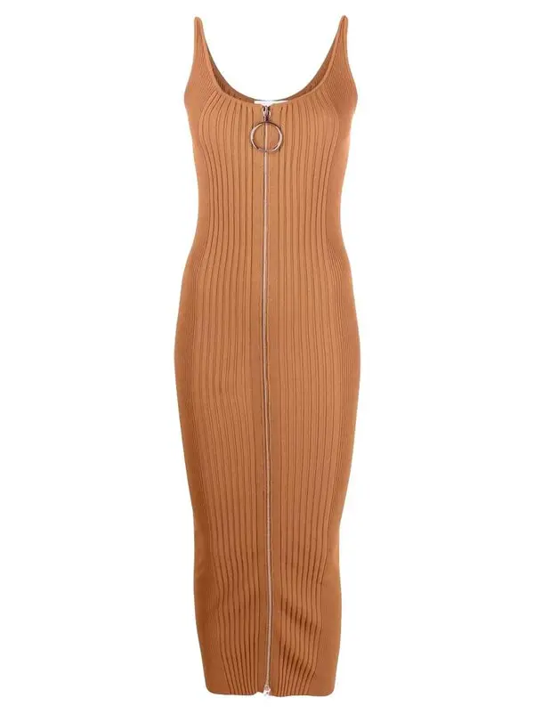Rabanne Midi Knitted Dress - Brown