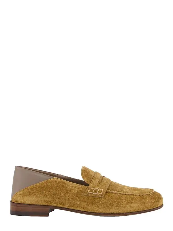 Manolo Blahnik Suede Penny Loafers - Brown