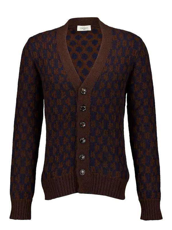 PIACENZA CASHMERE 1733 V-neck Cashmere-silk Cardigan - Brown