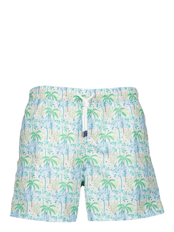 Fedeli Palm Tree Print Swim Shorts - Multicolour