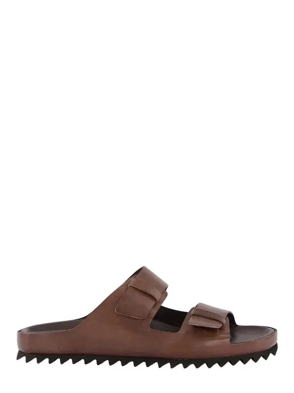 Officine Creative Agorà Leather Slides - Brown