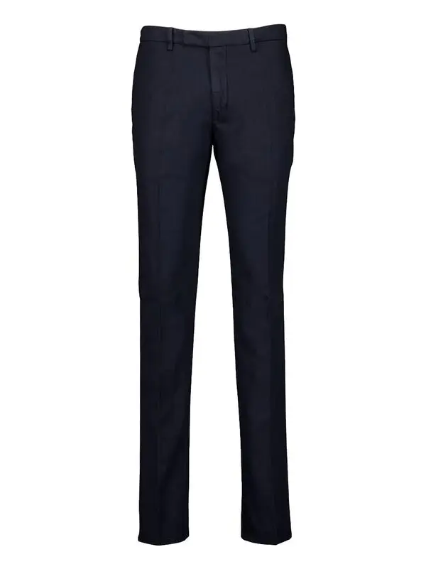 Boglioli Navy Pressed-crease Trousers - Blue