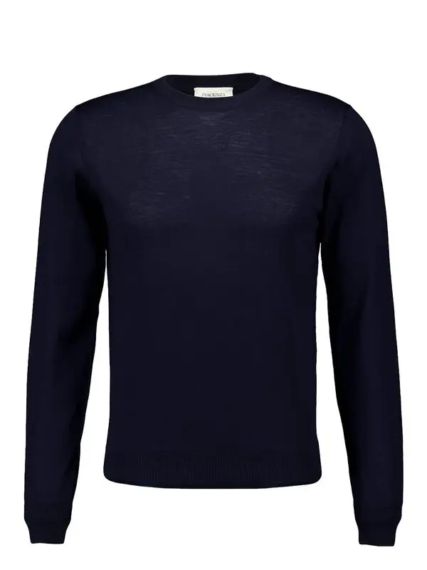 PIACENZA CASHMERE 1733 Lightweight Merino Wool Crewneck - Blue