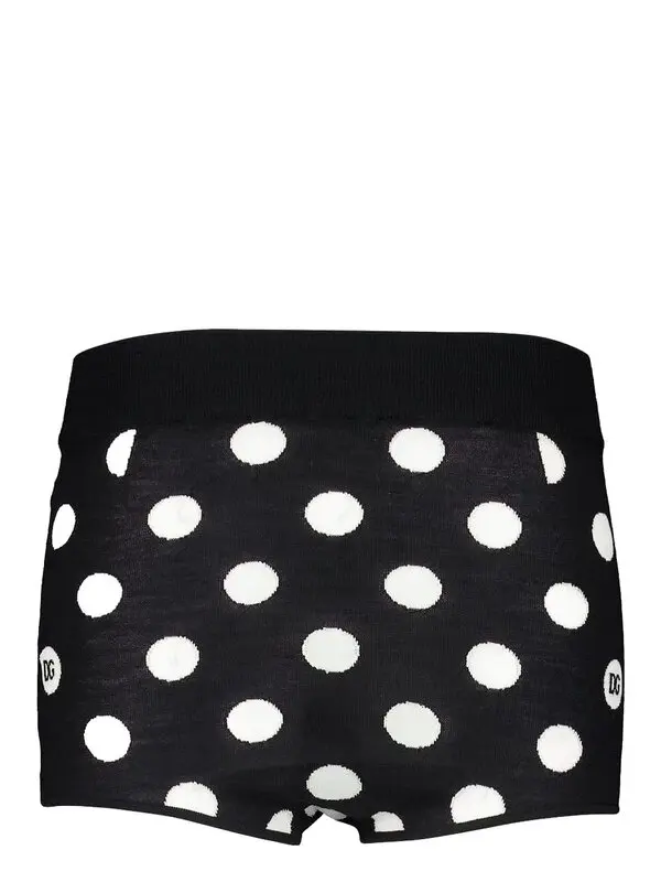 Dolce & Gabbana Polka-dot Wool And Silk High-waisted Panties - Black