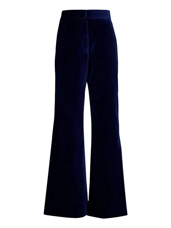 PAULA Sam Poseidon Wide-leg Velvet Trousers - Blue