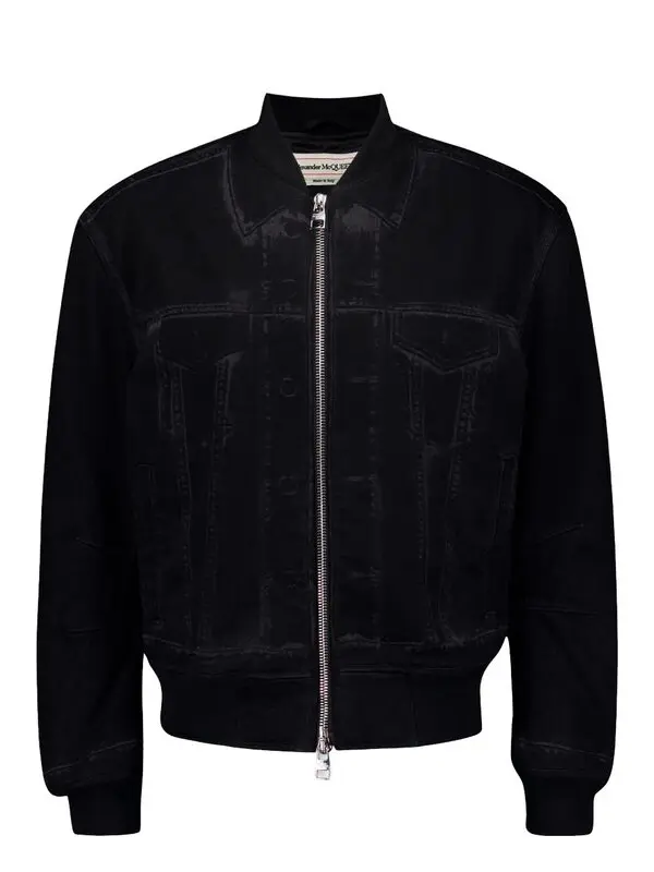 Alexander McQueen Trompe L'oeil Bomber Jacket - Black