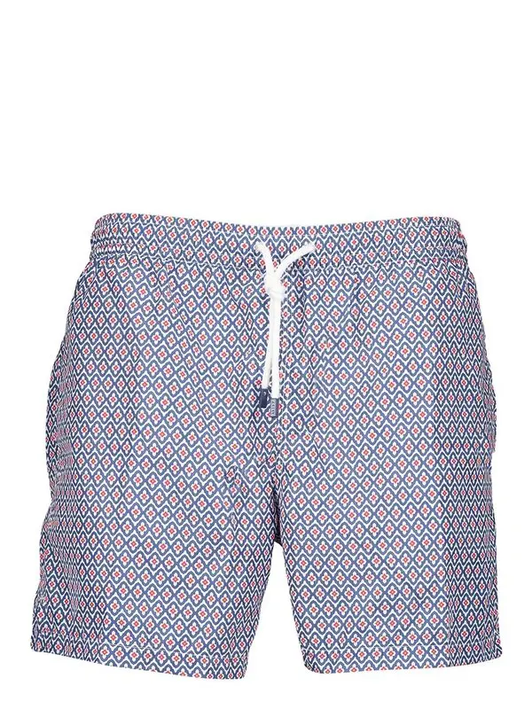 Fedeli Printed Swim Trunks - Blue