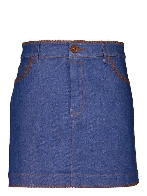 Zimmermann Railway Ascension Mini Denim Skirt - Blue