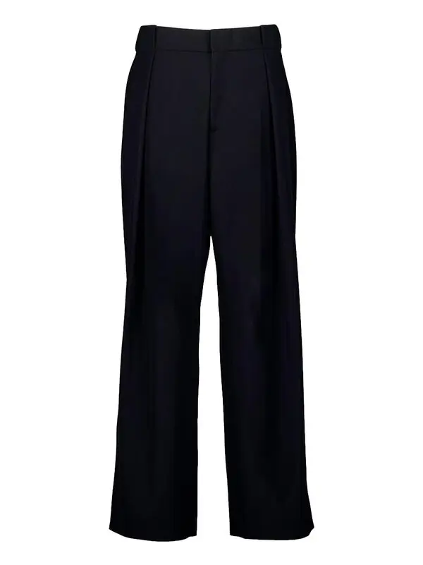 Balmain Wide-leg Wool Trousers - Black