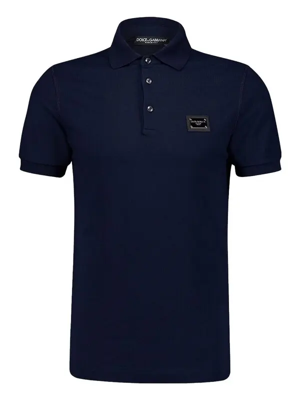 Dolce & Gabbana Cotton Piqué Polo Shirt - Blue