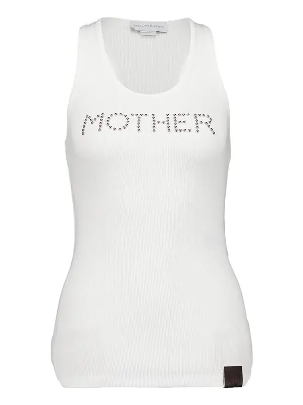 Stella McCartney Studded Mother Print Tank Top - White