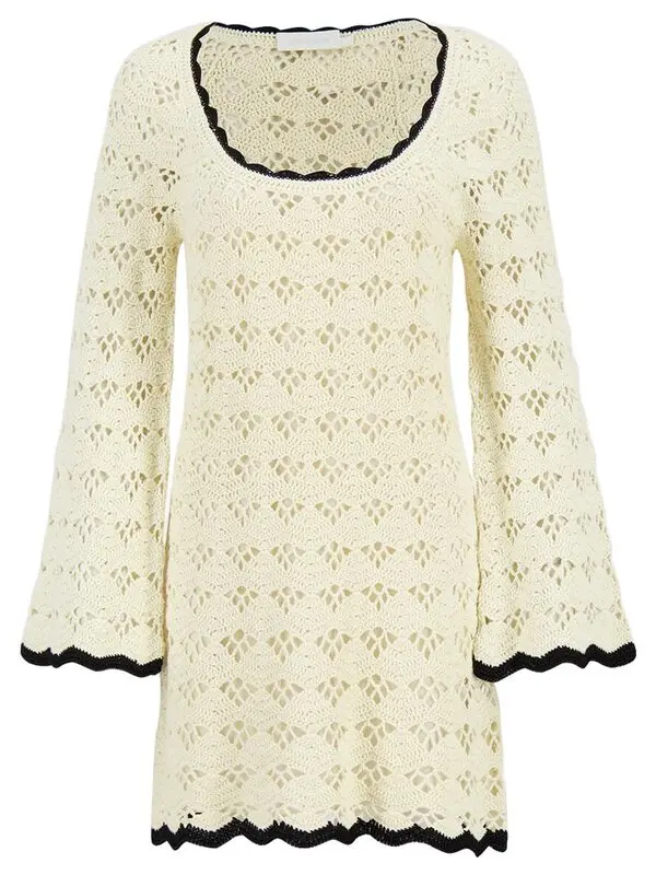 Zimmermann Rhiannon Crochet Mini Dress - Cream