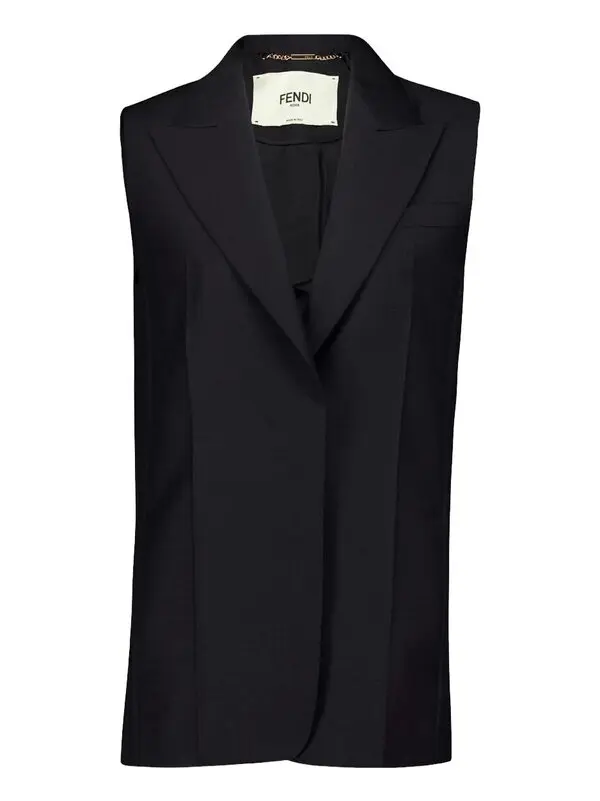 Fendi Mohair Tailored Gilet - Black