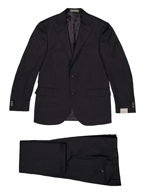 Corneliani Charcoal Wool Suit - Black