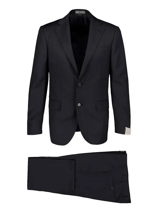 Corneliani Charcoal Wool Suit - Black