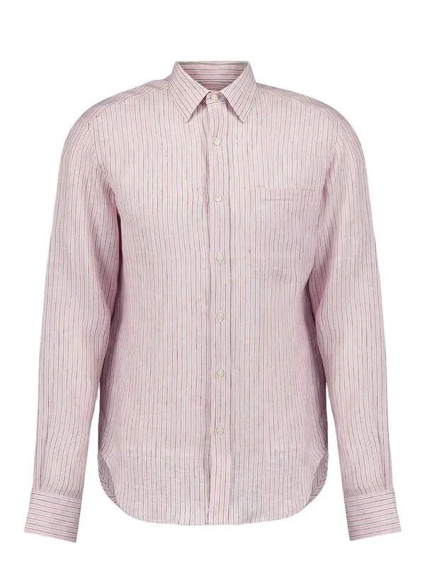 120% Lino Striped Shirt - Pink