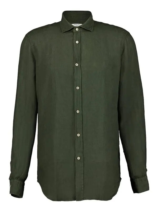Boglioli Olive Linen Shirt - Green