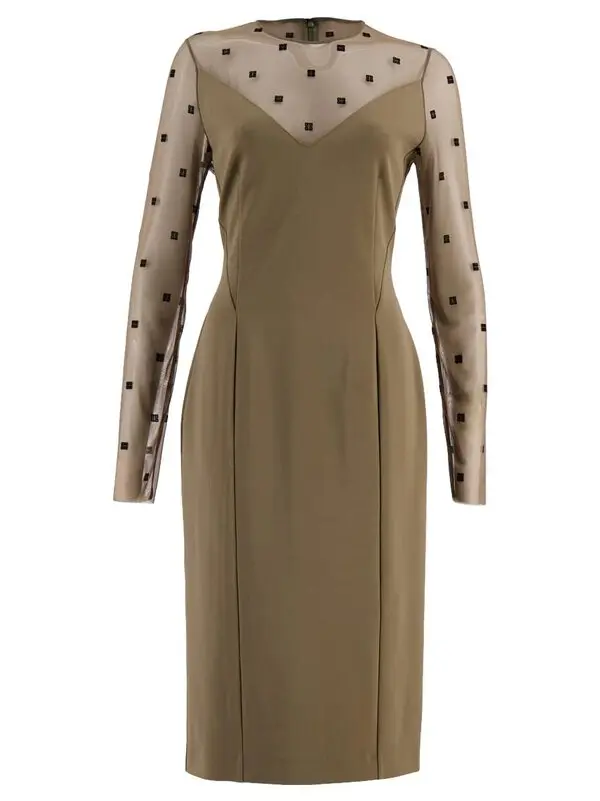 Givenchy Monogrammed V-neck Midi Dress - Green