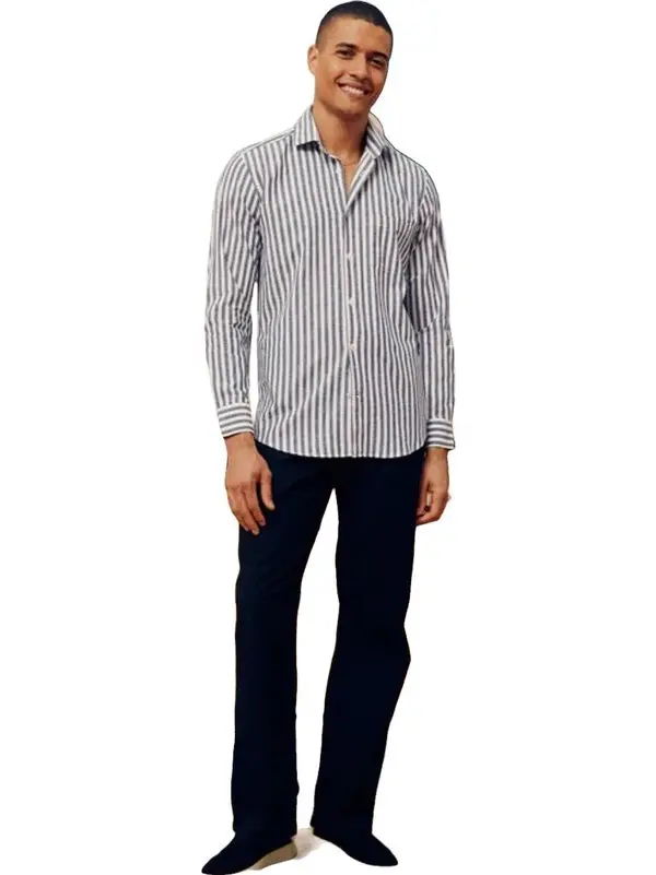 Frescobol Carioca Emilio Striped Cotton Shirt - Blue