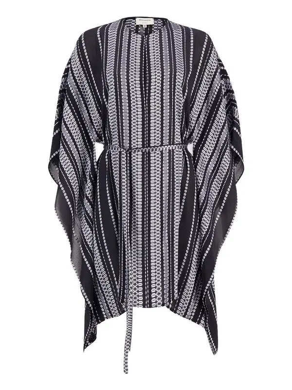 Zeus+dione Anemone Striped Silk Kaftan - Black