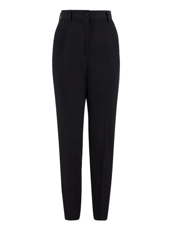 Dolce & Gabbana Wool Gabardine Cigarette Pants - Black