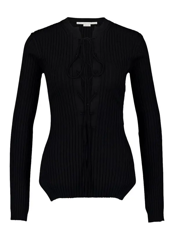 Stella McCartney Lace-up Knit Jumper - Black