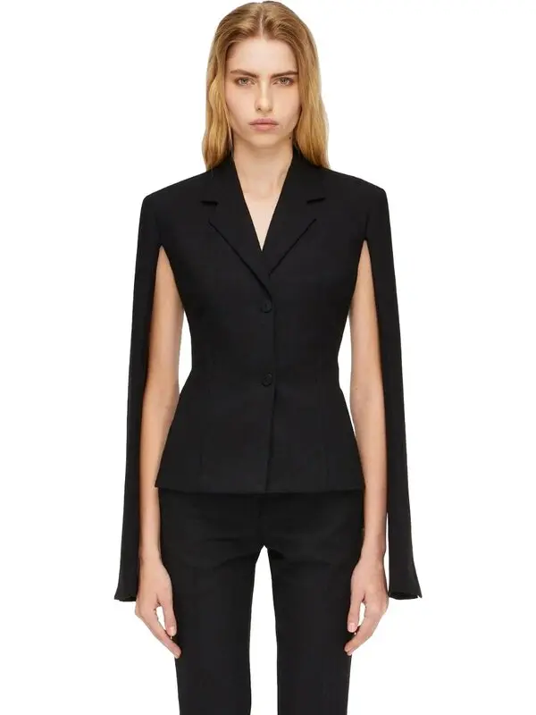 FERRAGAMO Cut-out Wool Blazer - Black