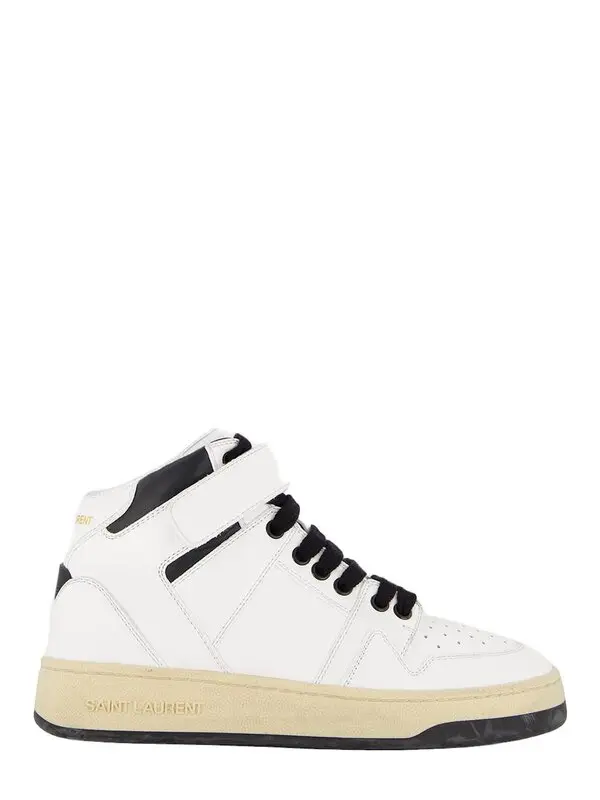 Saint Laurent Round-toe High-top Sneakers - White