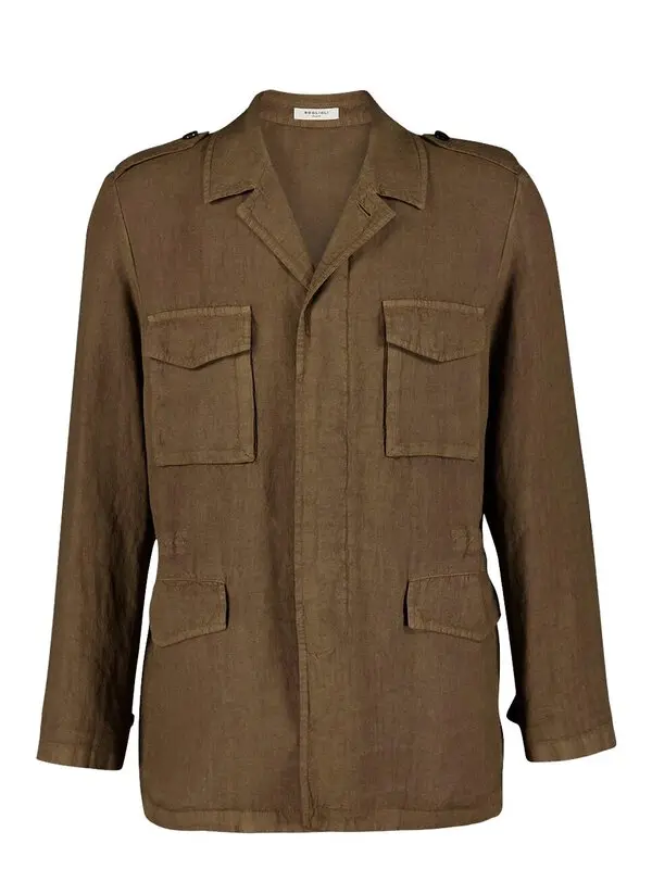 Boglioli Garment-dyed Linen Field Jacket - Brown