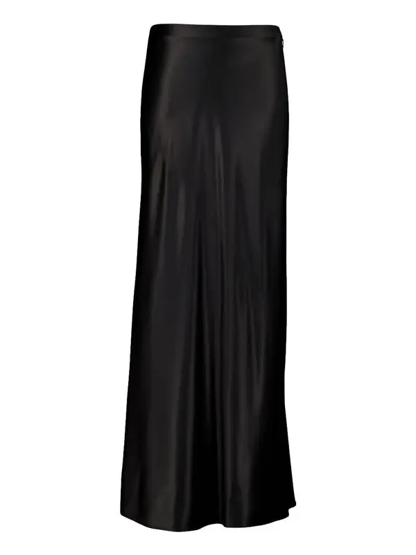 Saint Laurent Silk Satin Long Skirt - Black