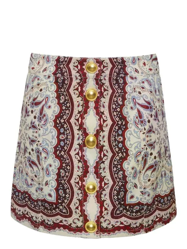 Cara Cara Paisley Mini Skirt - White