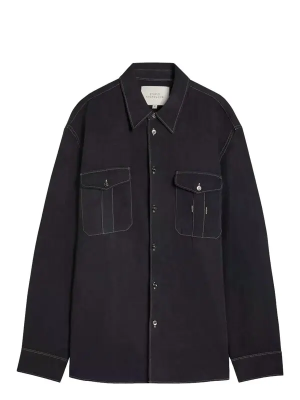 Studio Nicholson Louro Patch Pocket Shirt - Black
