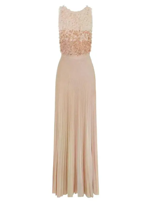 Elisabetta Franchi Tulle Sleeveless Dress - Neutrals