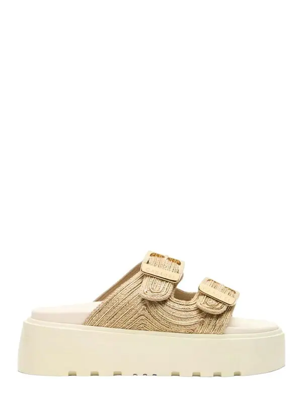 Casadei Thaiti Birki Buckle Slides - Gold