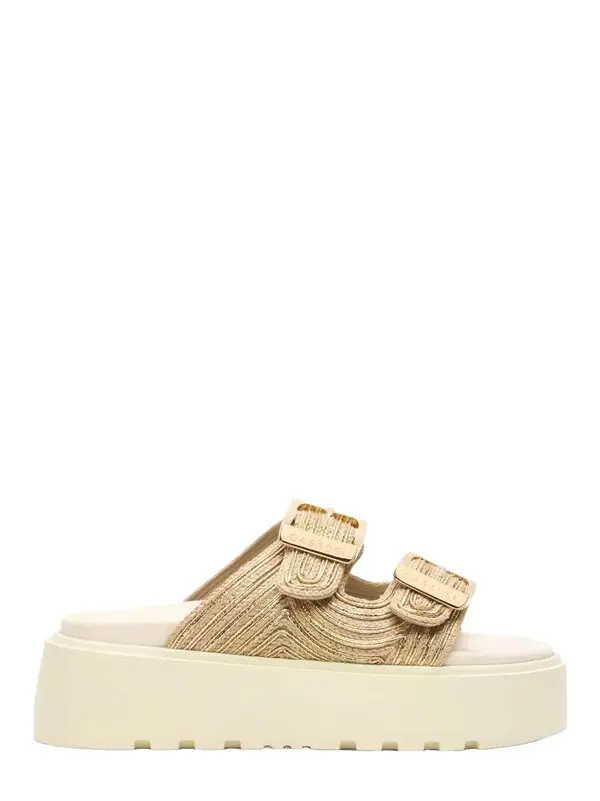 Casadei Thaiti Birki Buckle Slides - Gold