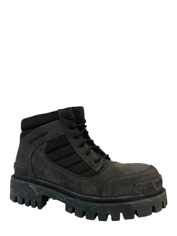 Balenciaga Lace-up Combat Boots - Grey